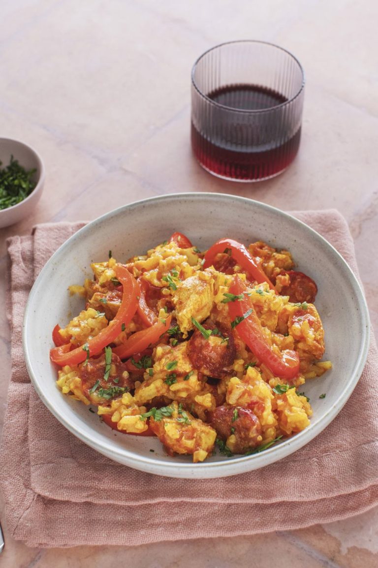 Slow Cooker Chicken And Chorizo Paella - Easy Peasy Slow Cook