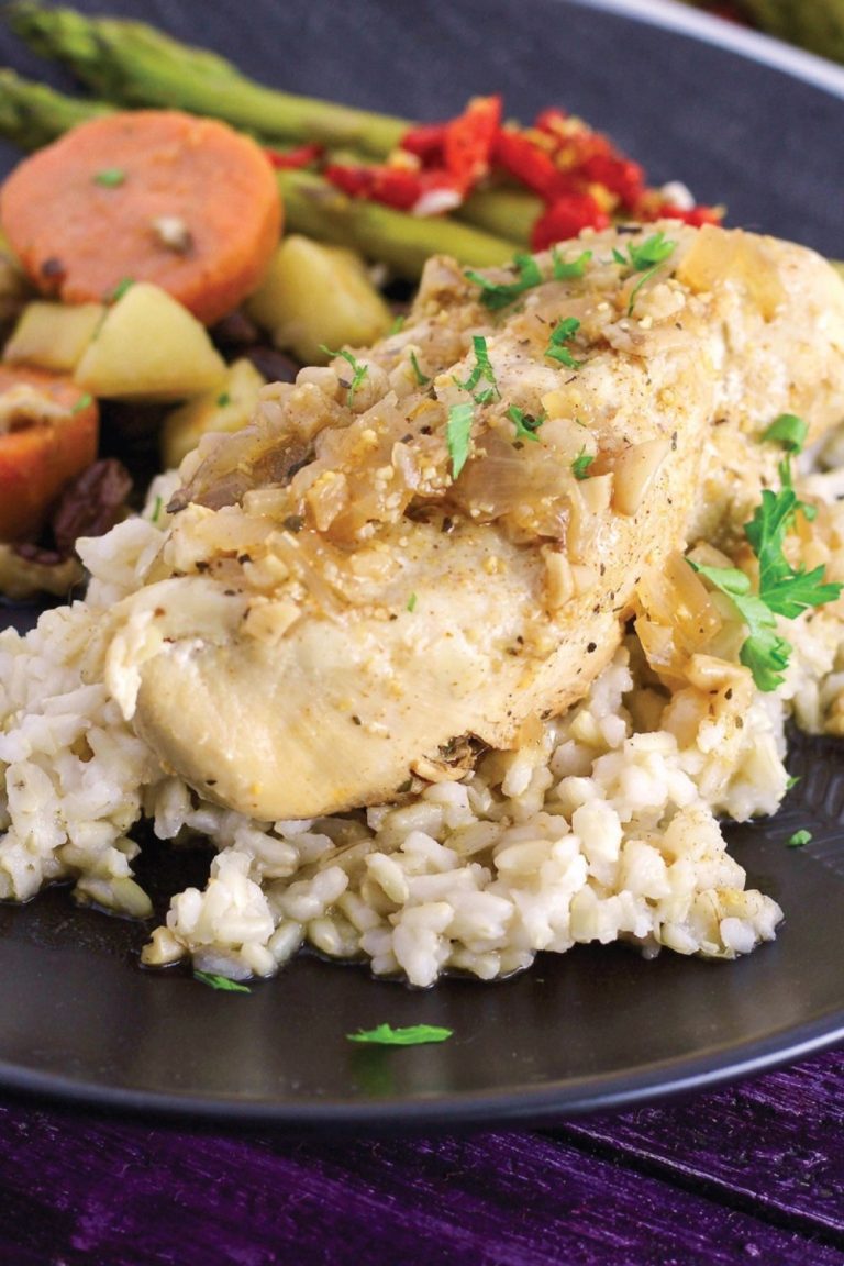 Slow Cooker Lemon Garlic Chicken - Easy Peasy Slow Cook