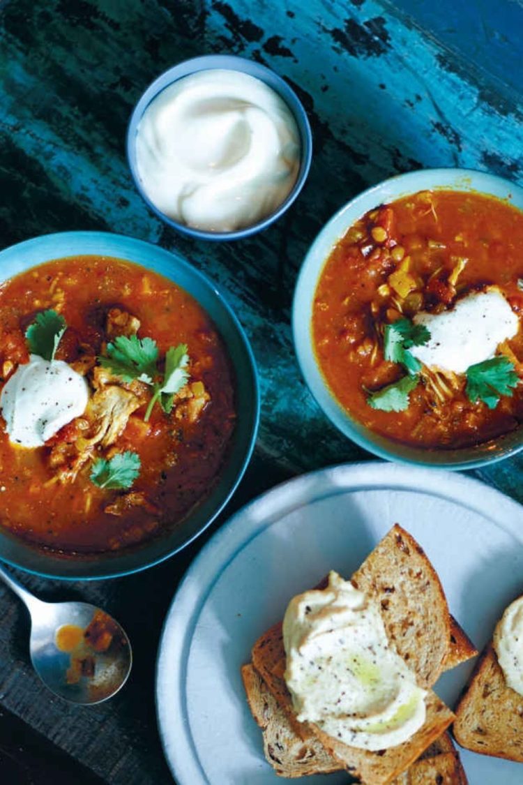 Moroccan Harira Chicken Soup - Easy Peasy Slow Cook