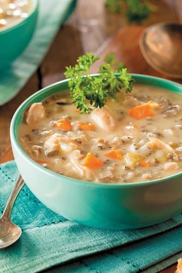 Lean Dried Apricot, Chicken, and Wild Rice Soup - Easy Peasy Slow Cook