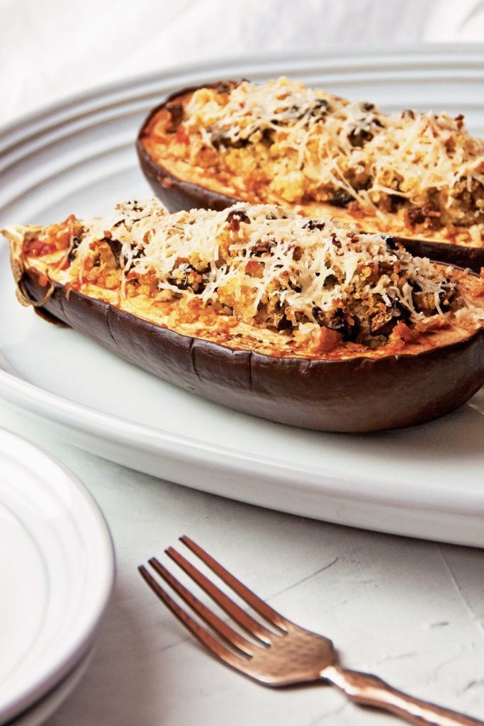 Slow Cooker Italian-spiced Stuffed Eggplant - Easy Peasy Slow Cook